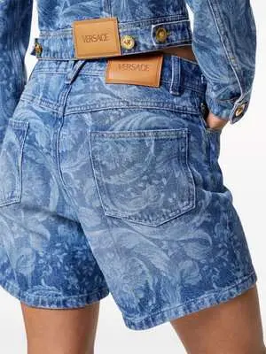 Versace Logo-patch Denim Shorts