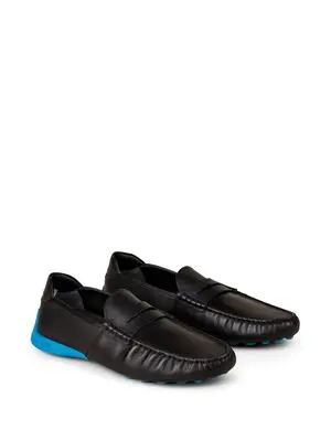 TOD'S Automobili Lamborghini Leather Driving Shoes - Black