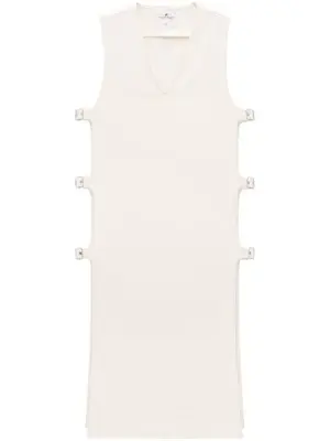 COURREGES Multiple-buckle Denim Dress - Neutrals