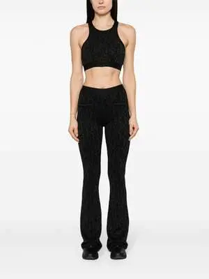Palm Angels Monogram Jacquard Crop Top - Black