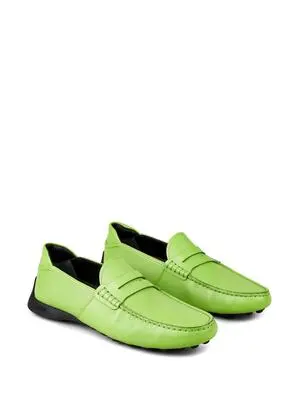 TOD'S Automobili Lamborghini Leather Driving Shoes - Green
