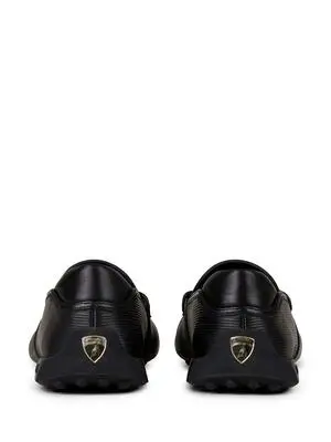 TOD'S Automobili Lamborghini Leather Driving Shoes - Black