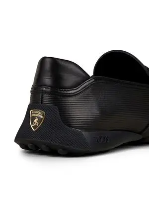 TOD'S Automobili Lamborghini Leather Driving Shoes - Black