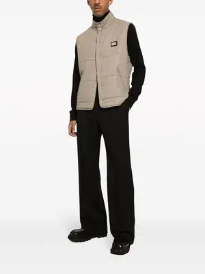 Dolce & Gabbana Logo-plaque Cashmere-blend Gilet - Neutrals