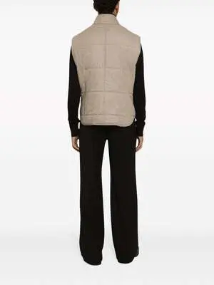 Dolce & Gabbana Logo-plaque Cashmere-blend Gilet - Neutrals