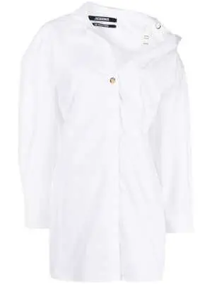 Jacquemus La Mini Robe Chemise Shirt Dress - White