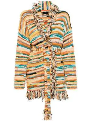 Alanui Madurai Striped Cardigan - Neutrals