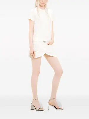 COURREGES Ellipse Buckle-strap Denim Miniskirt