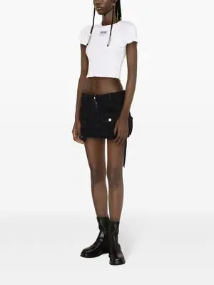 Moschino Logo-appliqué Cropped T-shirt - White