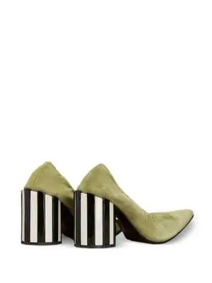 Ami Round Heel Point-toe Pumps - Green