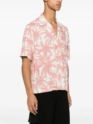 Palm Angels Palm-tree Print Shirt - Pink