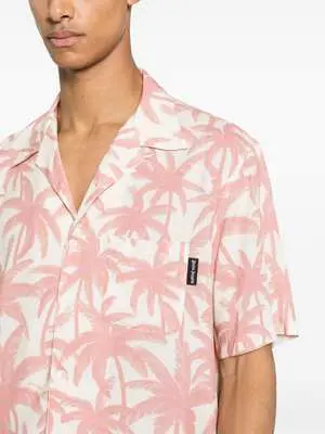 Palm Angels Palm-tree Print Shirt - Pink