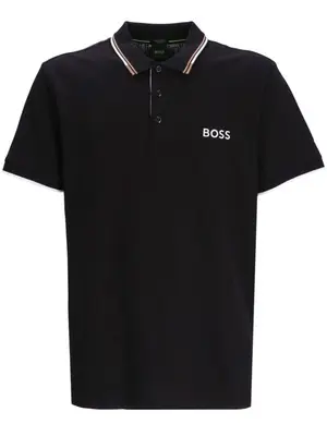 BOSS Paddy Curved Polo Shirt - Black