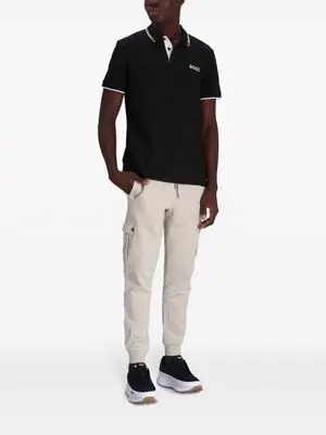 BOSS Paddy Curved Polo Shirt - Black