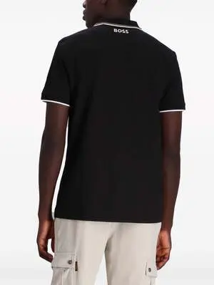 BOSS Paddy Curved Polo Shirt - Black