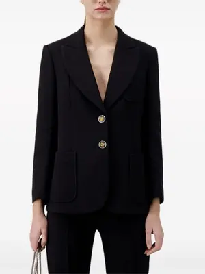 Giambattista Valli Embossed-button Single-breasted Blazer - Black