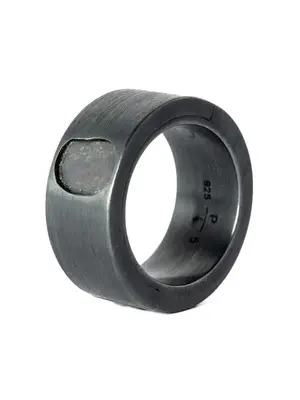 PARTS OF FOUR Sistema Sterling Silver Diamond Ring - Black