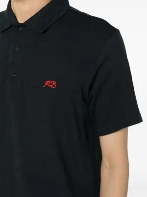 Rag & Bone Logo-embroidered Polo Shirt - Blue