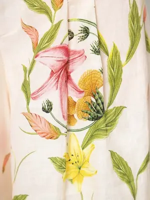 Agua Bendita Piñon Marina Floral Linen Trousers