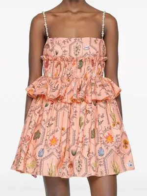 Agua Bendita Salvador Embroidered Mini Dress