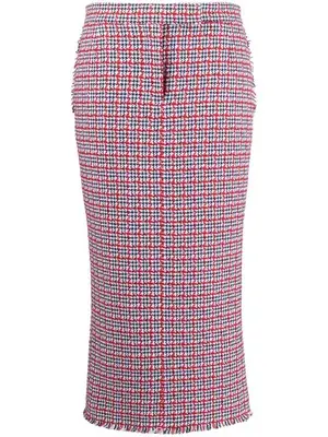 Thom Browne Check-pattern Tweed Midi Skirt