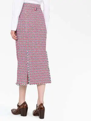Thom Browne Check-pattern Tweed Midi Skirt