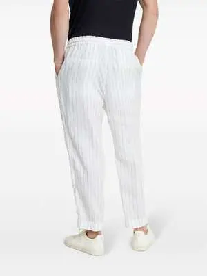 Brunello Cucinelli Linen Striped Trousers - White