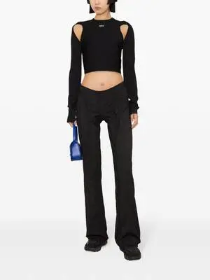 Off-White Cut-out Crop Top - Black