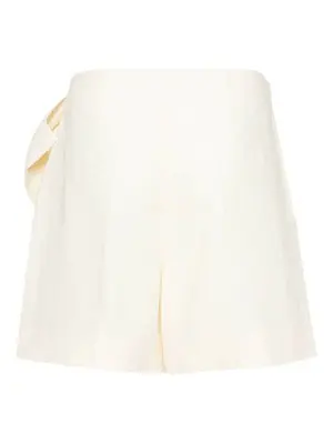 Chloé Bow-detail Linen Shorts - Neutrals
