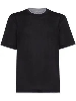 Brunello Cucinelli Layered-effect Silk-cotton T-shirt
