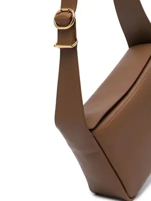 JIL SANDER Logo-stamp Leather Crossbody Bag - Brown