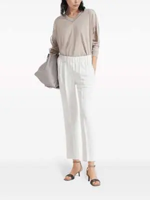 Brunello Cucinelli V-neck Cashmere-silk Sweatshirt