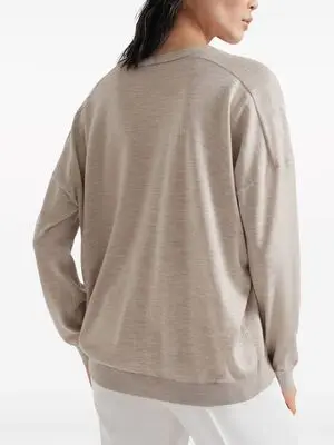 Brunello Cucinelli V-neck Cashmere-silk Sweatshirt