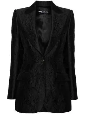 Dolce & Gabbana Floral-jacquard Blazer - Black