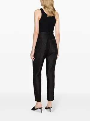 Dolce & Gabbana Floral-jacquard Tailored Trousers - Black