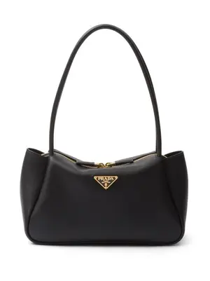 Prada Medium Leather Shoulder Bag - Black