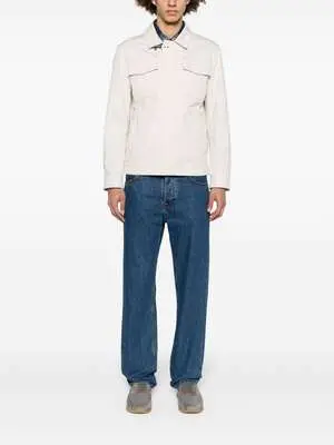 FAY Gancini Buckle Cotton Trucker Jacket - Neutrals