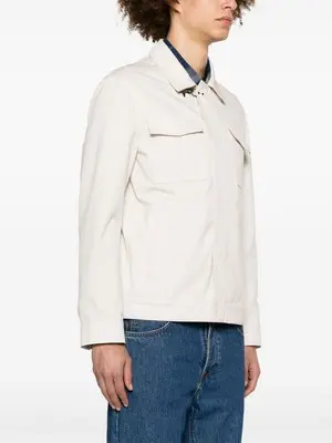 FAY Gancini Buckle Cotton Trucker Jacket - Neutrals