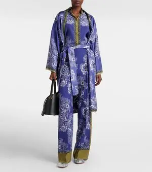 Etro Paisley High-rise Silk Wide-leg Pants