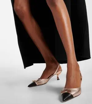 MALONE SOULIERS Bernadette Leather Slingback Pumps