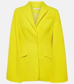 Safiyaa Hadley Caped Crêpe Blazer - Yellow