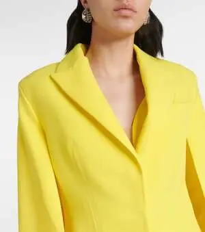 Safiyaa Hadley Caped Crêpe Blazer - Yellow