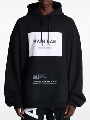 Balmain Logo-patch Cotton-blend Hoodie