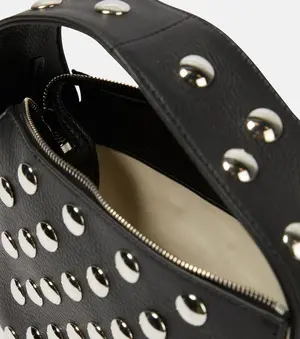 Khaite Elena Small Studded Leather Shoulder Bag - Black