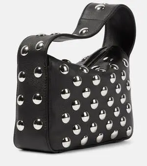 Khaite Elena Small Studded Leather Shoulder Bag - Black