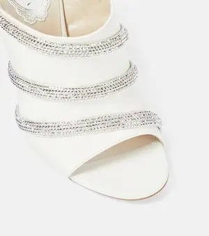 Rene Caovilla Sally Embellished Leather Mules