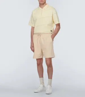 Burberry Logo Cotton Shorts - Beige
