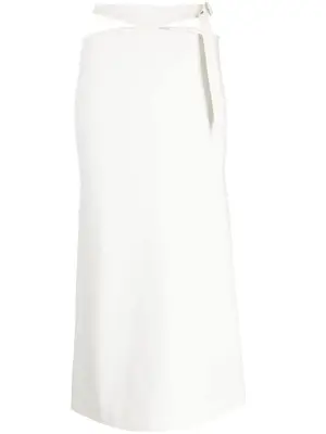 Attico Cut-out Midi Skirt - White