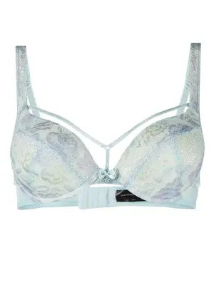 Marlies Dekkers Mariposa Floral-lace Push-up Bra - Blue