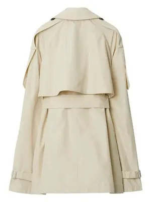 Burberry Short Silk Trench Coat - Neutrals
